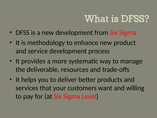 Design for Six Sigma and DMAIC for Method Improvement | PPT