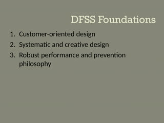 Design for Six Sigma and DMAIC for Method Improvement | PPT