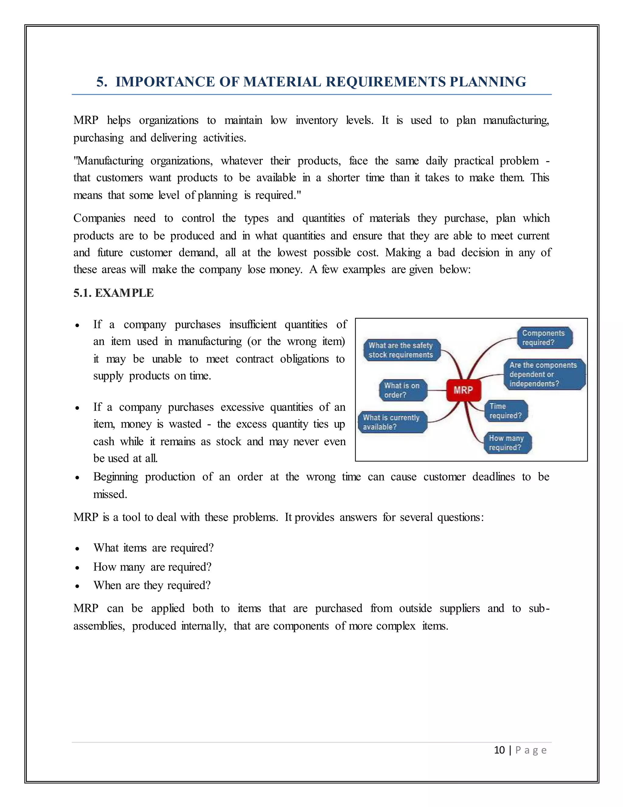 material requirement planning | DOCX