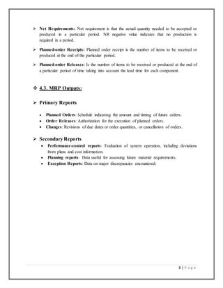 material requirement planning | DOCX