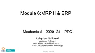MRP_II_AND_ERP for final year mechanical students | PPT