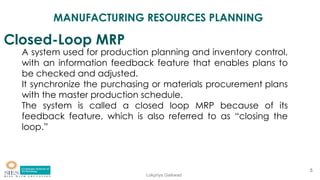 MRP_II_AND_ERP for final year mechanical students | PPT