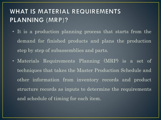 MRP I and MRP II | PPTX