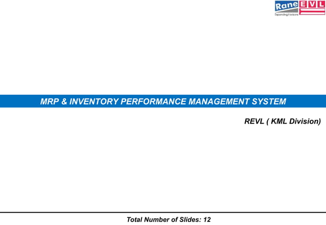MRP & Inventory Performance Management | PPT