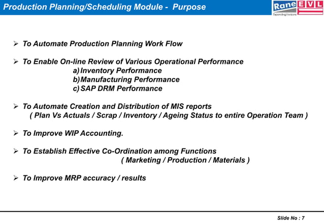 MRP & Inventory Performance Management | PPT
