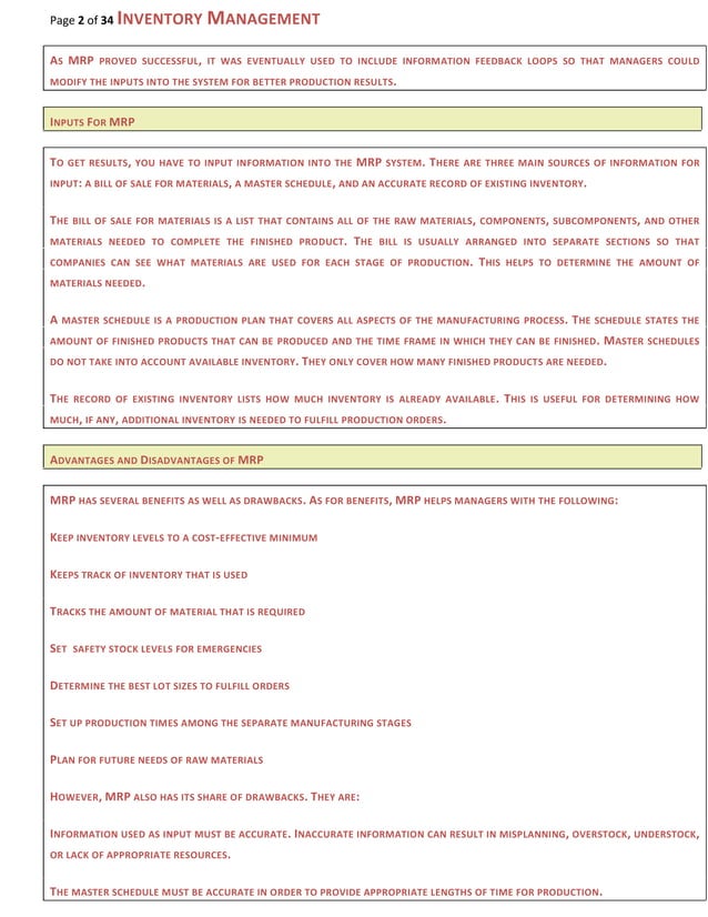 Mrp inventory management | DOCX
