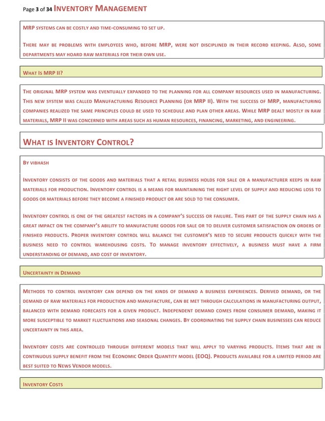 Mrp inventory management | DOCX