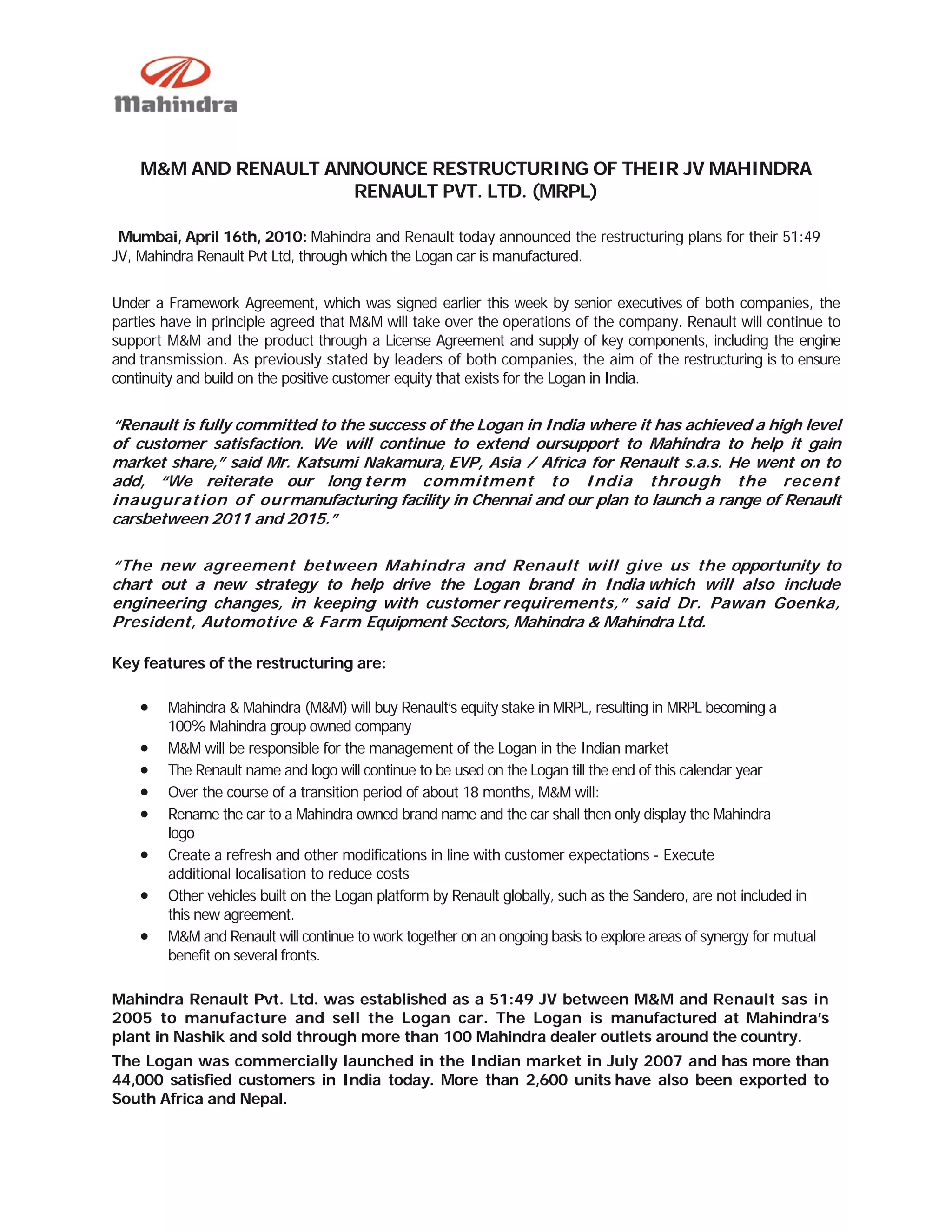 Mrpl restructuring | PDF