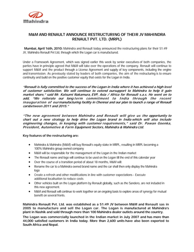 Mrpl restructuring | PDF