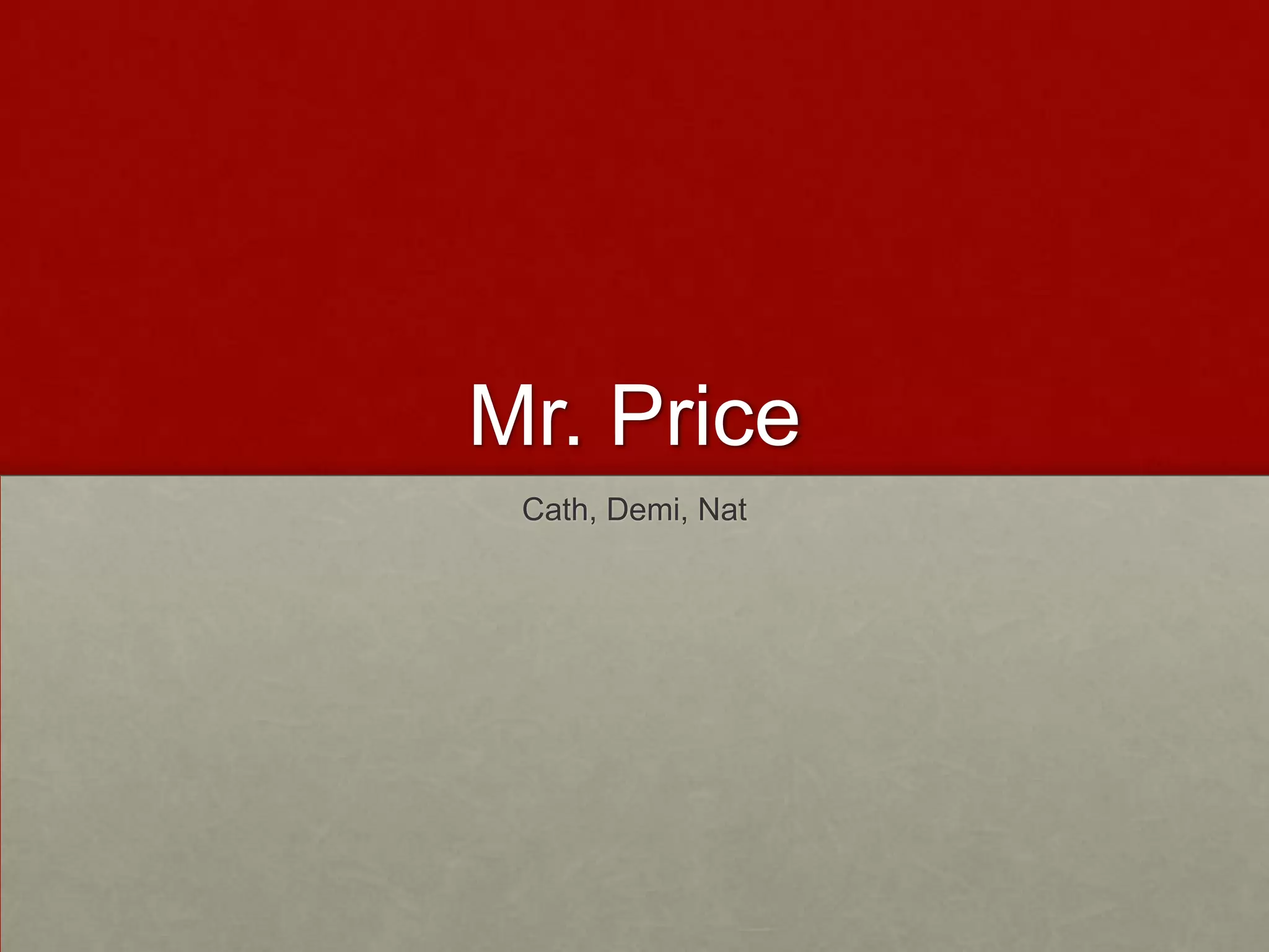 Mr Price - Situational Analysis | PPTX