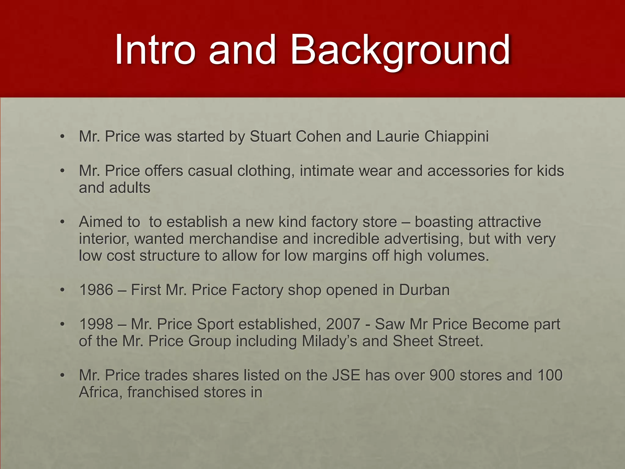 Mr Price - Situational Analysis | PPTX