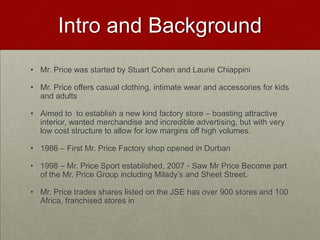 Mr Price - Situational Analysis | PPTX