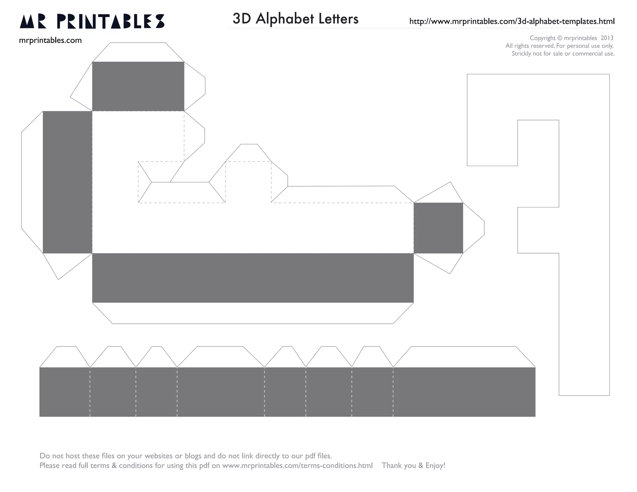 Mrprintables 3d-alphabet-templates-a-to-m | PDF | Desktop Publishing ...