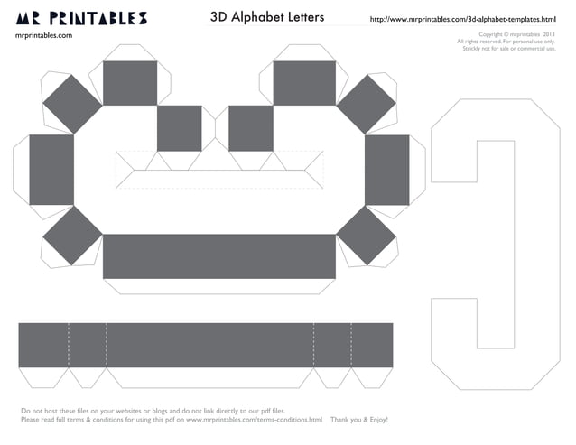 Mrprintables 3d-alphabet-templates-a-to-m | PDF | Desktop Publishing ...