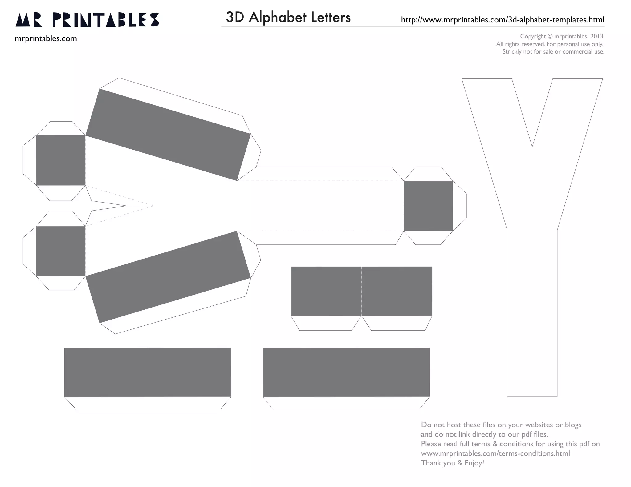 Mrprintables 3d-alphabet-templates-n-to-z | PDF