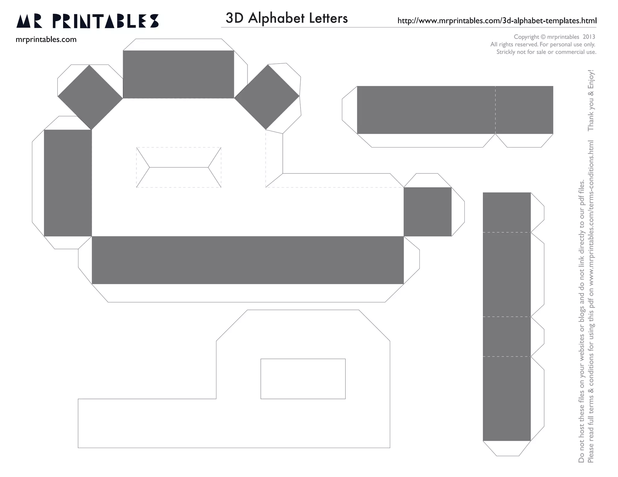 Mrprintables 3d-alphabet-templates-n-to-z | PDF