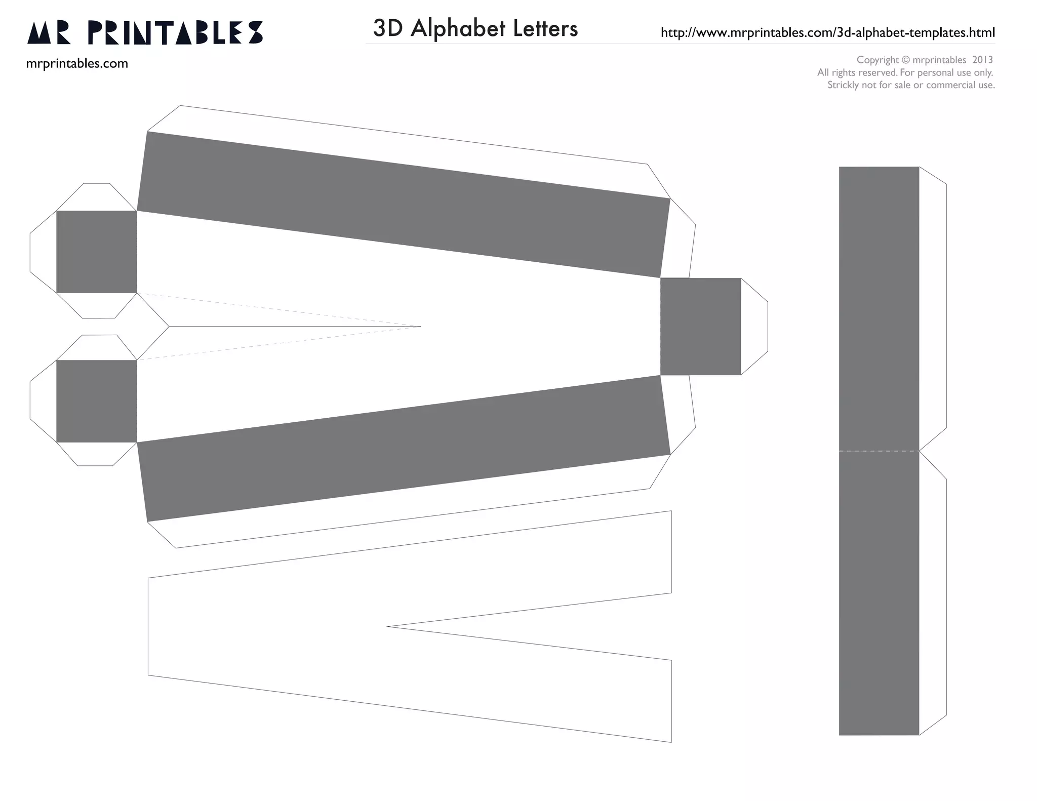 Mrprintables 3d-alphabet-templates-n-to-z | PDF
