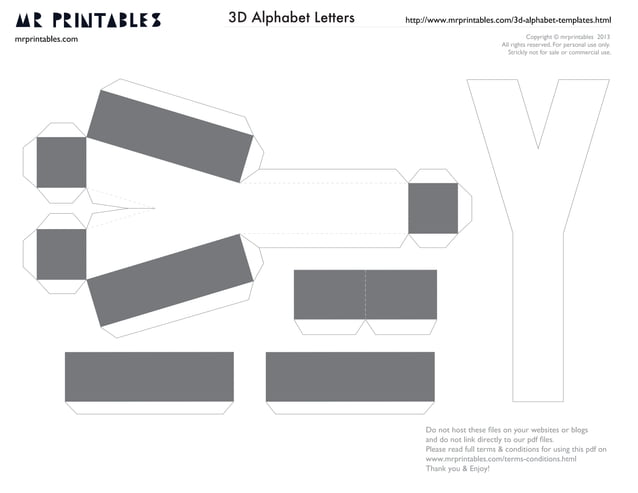 Mrprintables 3d-alphabet-templates-n-to-z | PDF
