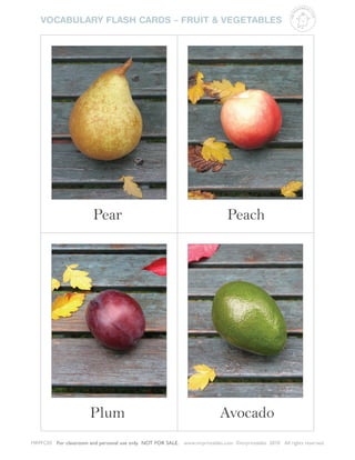 Mrprintables vocabulary-fruit-veg-flashcards-en-ltr | PDF