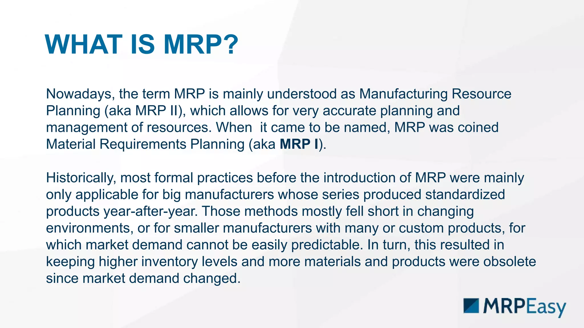 MRP system series 1 - What is MRP? | PPT