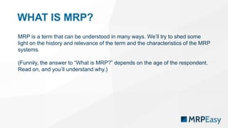 MRP system series 1 - What is MRP? | PPT