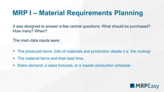 MRP system series 1 - What is MRP? | PPT