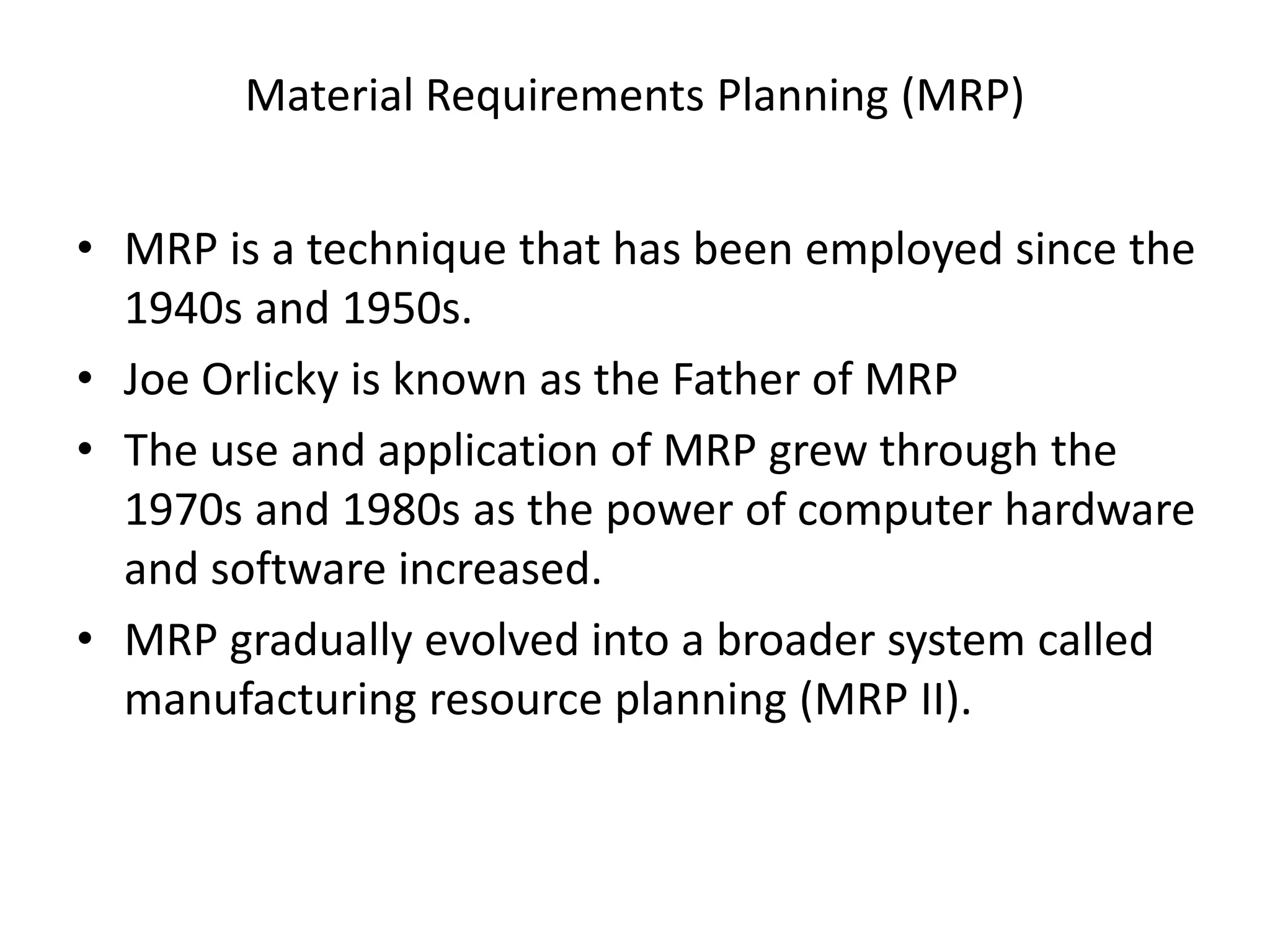Mrp systems & scheduling | PDF