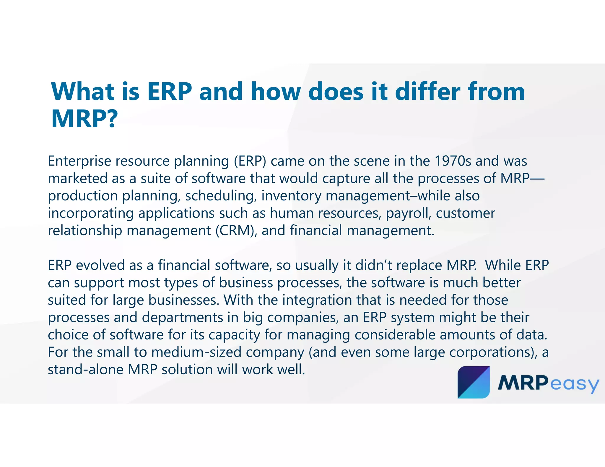 Mrp vs. erp which solution is right for you? | PDF