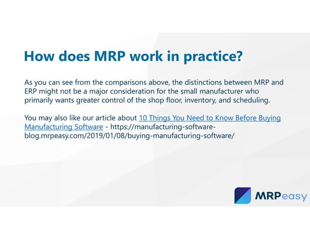Mrp vs. erp which solution is right for you? | PPT