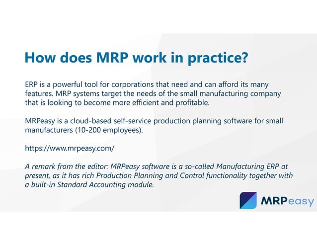 Mrp vs. erp which solution is right for you? | PPT