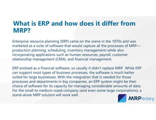 Mrp vs. erp which solution is right for you? | PPT