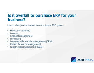 Mrp vs. erp which solution is right for you? | PPT