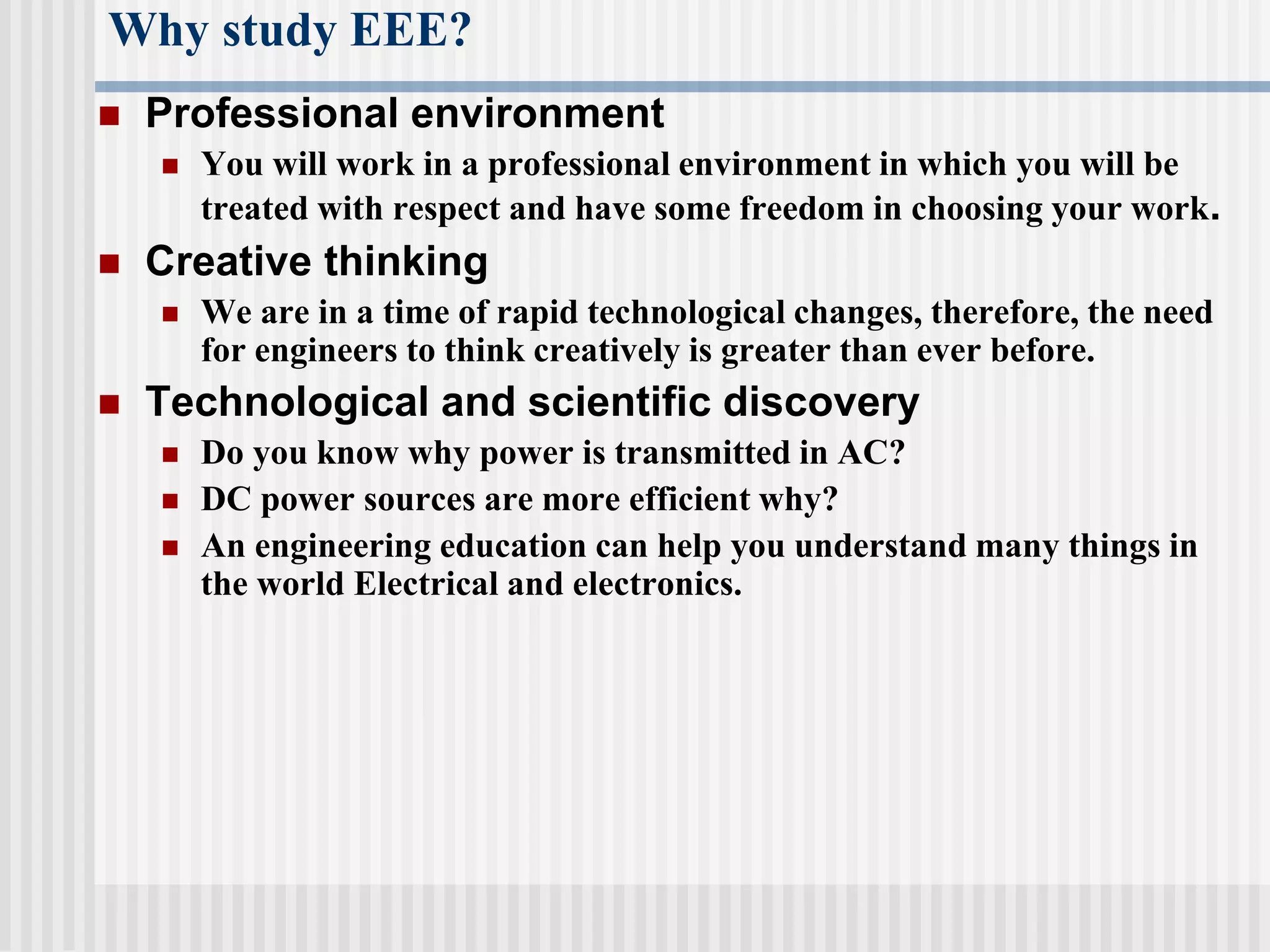 Electrical and electronics engineering | PPT