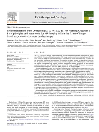 MR recommendations gec-estro | PDF