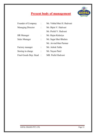 Gopal namkeen report | PDF