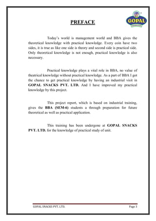 Gopal namkeen report | PDF