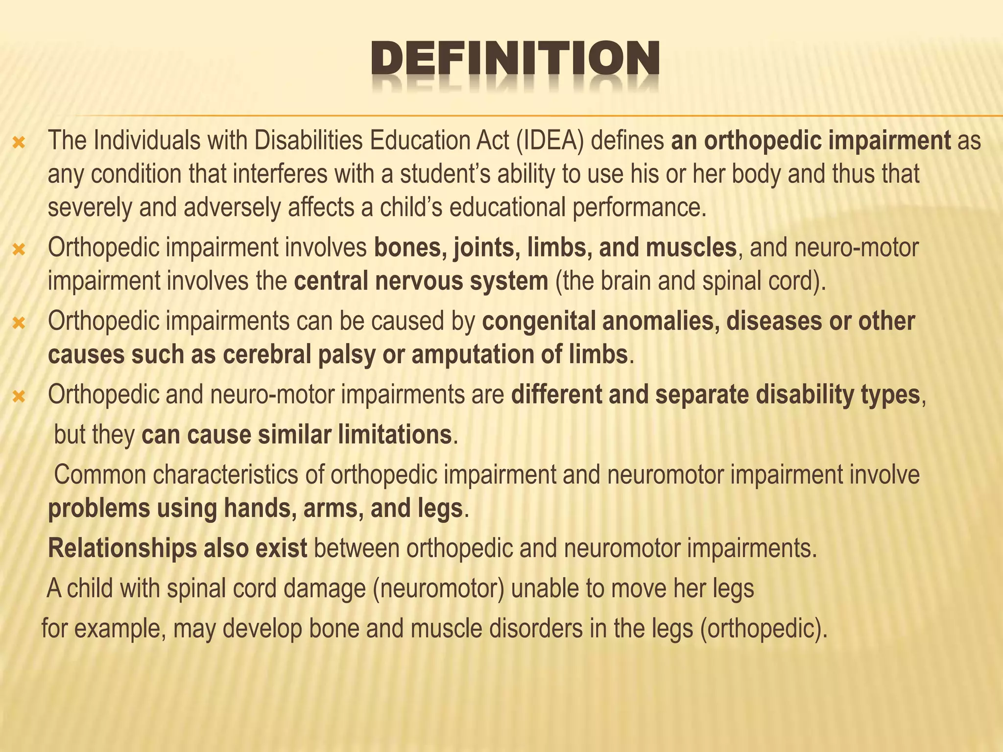Orthopedic impairment | PPTX