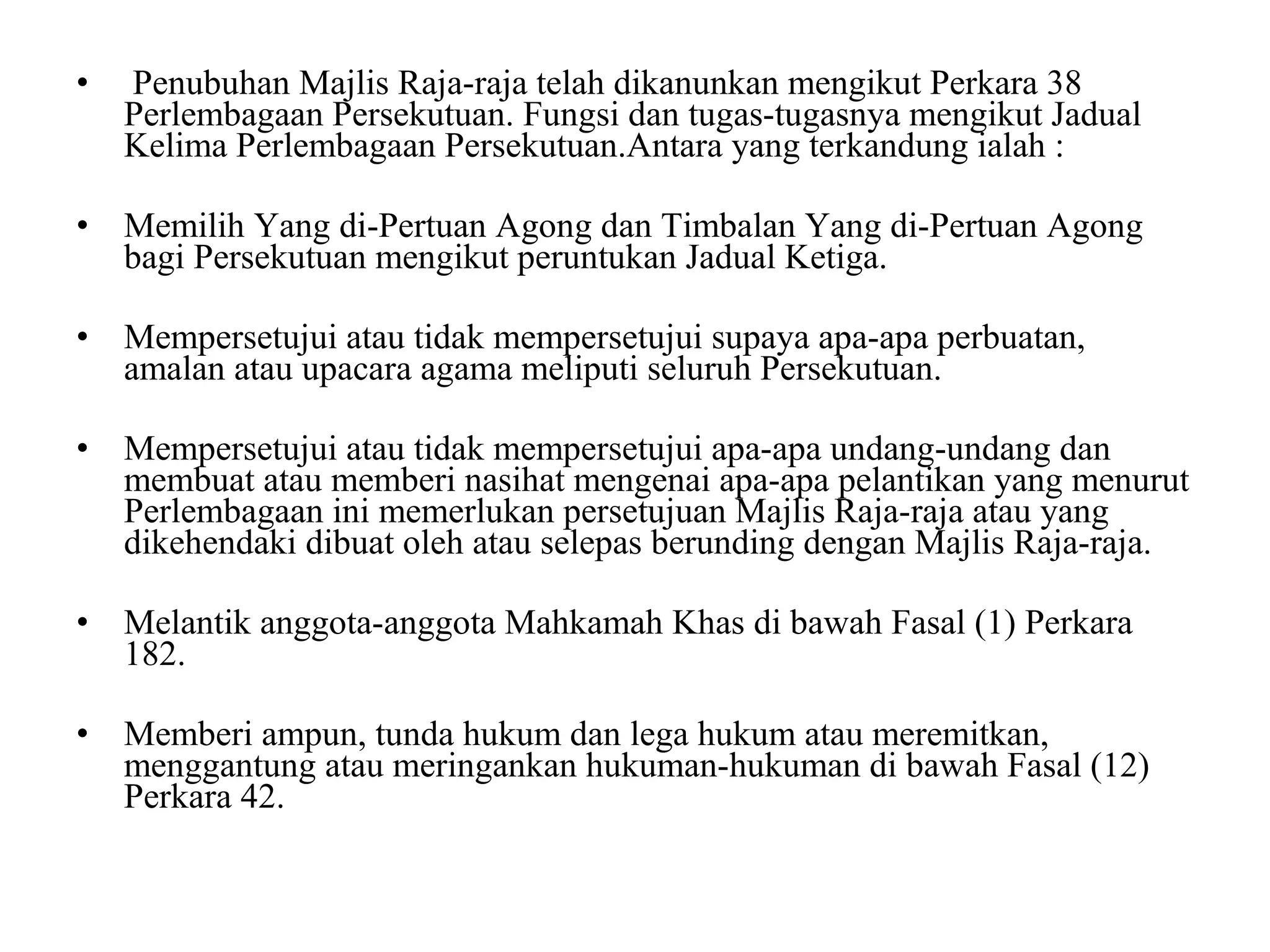 MAJLIS RAJA-RAJA DAN PERANAN YDPA | PPT