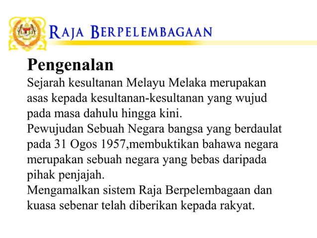 MAJLIS RAJA-RAJA DAN PERANAN YDPA | PPT