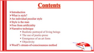 writing style of virginia woolf | PPTX