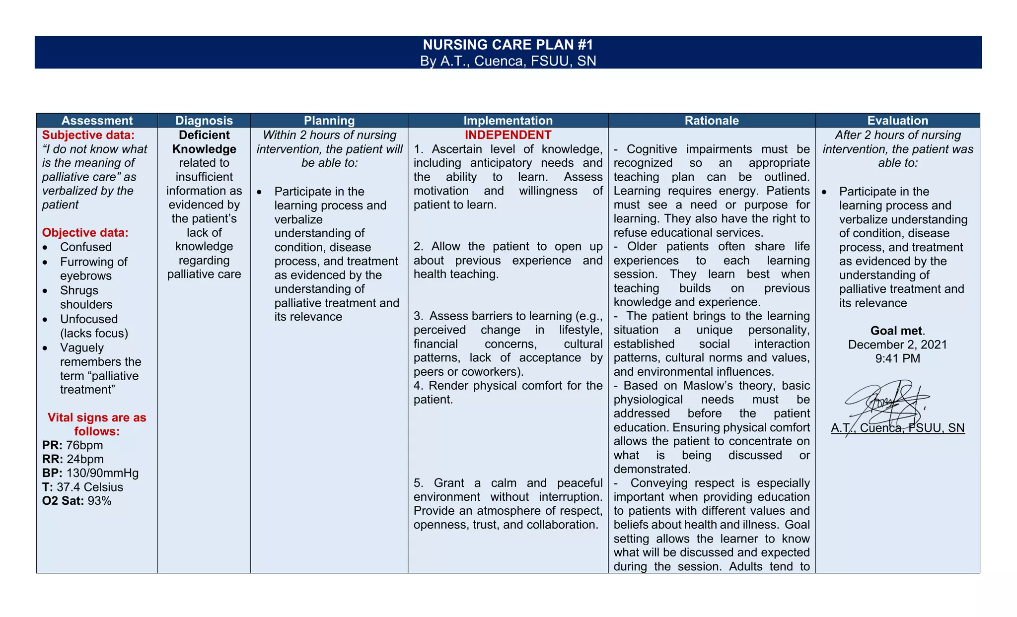Mrs. Gray NCP.pdf | Eldercare | Family and Relationships