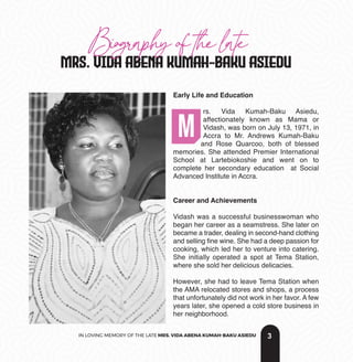 Funeral Brochure of the late Mrs. Vida ABENA Kumah-Baku Asiedu Brochure ...