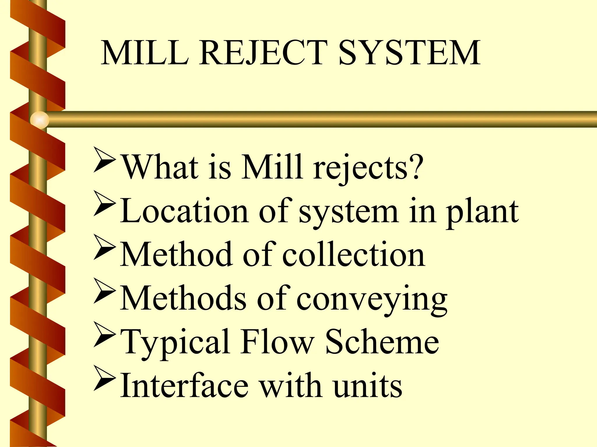 Mill reject system in thermal power plant | PPT
