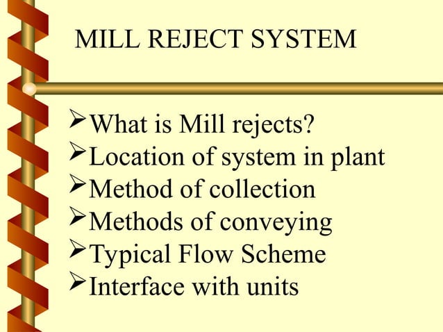 Mill reject system in thermal power plant | PPT