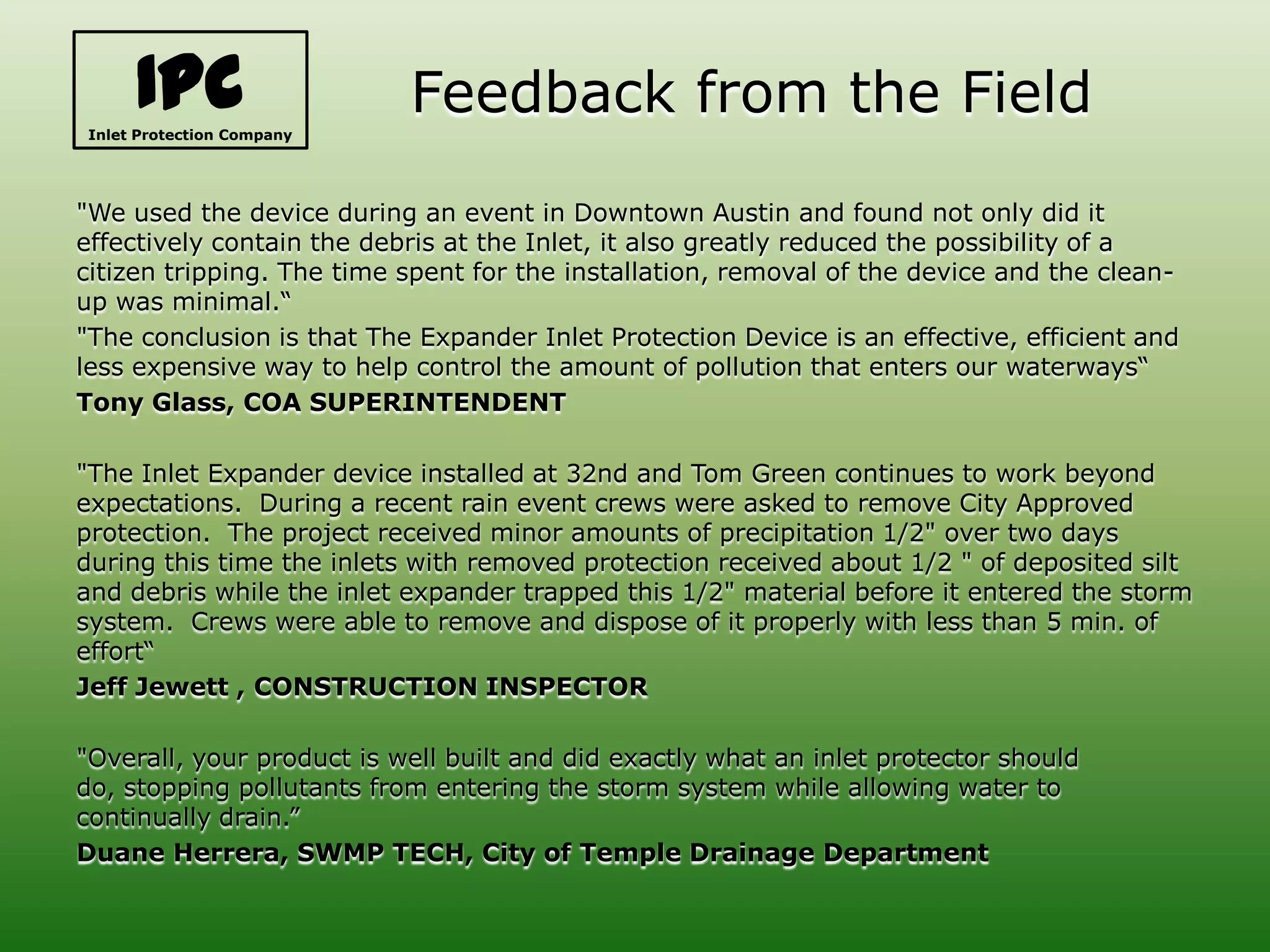 Inlet Protection Devices | PPT