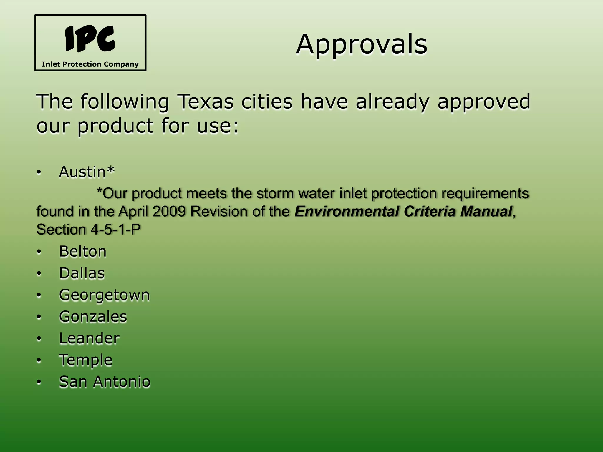 Inlet Protection Devices | PPT