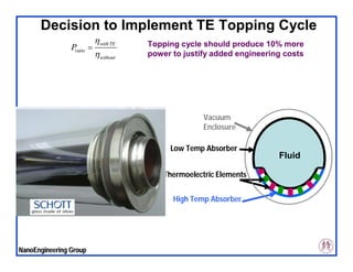 Thermoelectric Topping Cycle for Trough Solar Thermal Power Plants | PDF