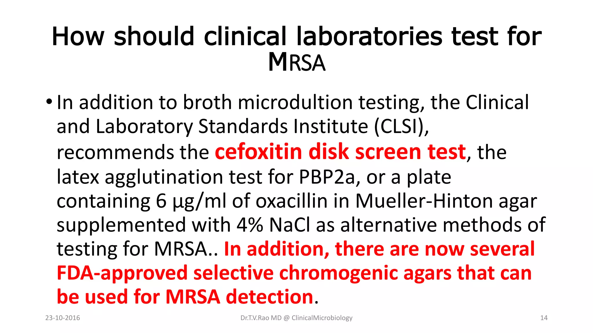 Screening for MRSA | PPTX
