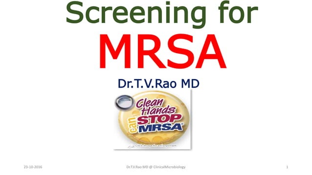 Screening for MRSA | PPTX | Infectious Diseases | Diseases and Conditions