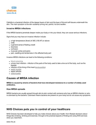 Mrsa infectionnhschoices | PDF